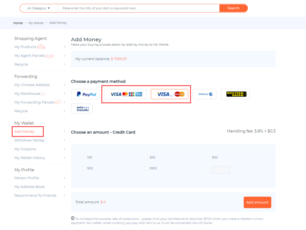 Credit card top-up with credit card payment - Help Center - Yoybuy