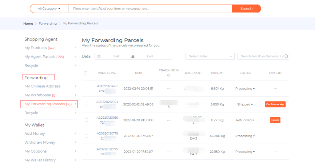 Things to note about using the forwarding service - Help Center - Yoybuy